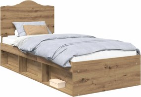 Rám postele Umělecký dub 75 x 190 cm Masivní borové dřevo 3413379