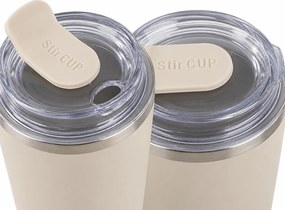 Verk Group Samomíchací hrnek 350 ml, ocelový termos na studené i horké nápoje, s usb a šňůrkou