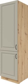 STILO ac | vysoká skříňka 60 LO-210 2F pro vestavnou lednici | 60 cm | UNI dvířka | artisan/světle šedá