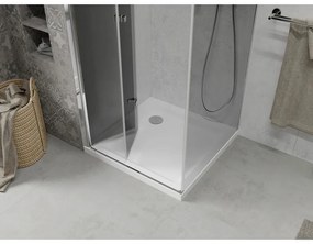 Mexen Lima, sprchový kout 90 (dveře) x 90 (stěna) cm, 6mm šedé sklo, chromový profil + SLIM sprchová vanička 5cm s chromovým sifonem, 856-090-090-01-40-4010