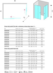 Mereo Mereo, Sprchový kout, LIMA, obdelník, chrom ALU, sklo Point, CK84412K
