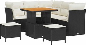 Sada zahradních pohovek 8 ks Černá polyratan 3361480