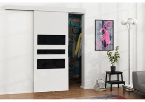 Posuvné dveře Mereno I 80, Barva: bílá + grafit + černý lacobel