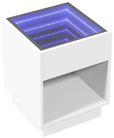 Konferenční stolek s Infinity LED bílý 40 x 40 x 50 cm