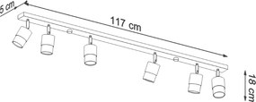 Sollux Lighting Stropní svítidlo NERO 6 černé/zlaté