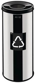 Alda  Kovový odpadkový koš Prestige EKO na tříděný odpad, objem 45 l, černý