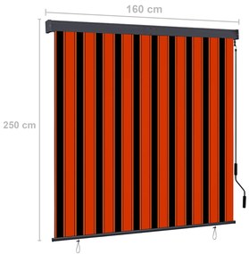 vidaXL Marketos Venkovní roleta 160 x 250 cm oranžovo-hnědá