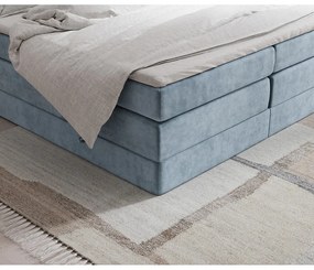 Modrá boxspring postel s úložným prostorem/bez čela 200x200 cm Juniper – Maison de Rêve