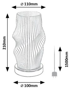 Rabalux 74189 - Stolní lampa TIANA 1xE14/25W/230V