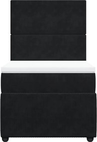 Box spring postel s matrací černá 100x200 cm samet 3292258