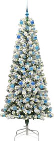 Umělý Skládací Vánoční Strom 300 LED Zelená a bílá 210 cm 3395611