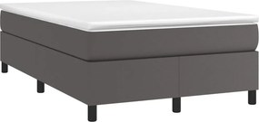 Box spring postel s matrací šedá 120x190 cm umělá kůže 3269701