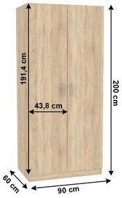 Kondela Skříň, DTD laminovaná, dub sonoma, INVITA