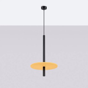 Žluté/béžové kovové závěsné svítidlo ø 30 cm Rilu – Sollux