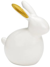 Keramický zajíček GILDED BUNNY 14 cm bílý