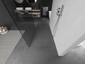 Mexen Kioto, sprchová zástěna Walk-In 110 x 200 cm, 8mm čiré sklo, broušená ocel profil, 800-110-002-97-00