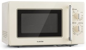 Klarstein Caroline, mikrovlnná trouba, 20 l, 700/1000 W, Ø 25.5 cm, QuickSelect, retro, krémová