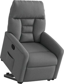 Zvedací polohovací křeslo tmavě šedé textil 3303033