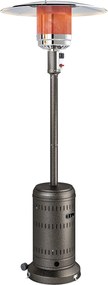 Outsunny plynový venkovní ohřívač 11 kW s automatickým vypnutím a kolečky, přenosný patio ohřívač na terasu, zahradu a balkon, 82 × 82 × 223 cm, tmavě