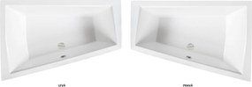 Besco Intima Duo asymetrická vana 180 x 125 cm levá bílá VANINTID18L