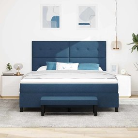 Postel s boxspringem s čelo Modrá 180 x 200 cm textil 3344092