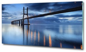 Wallmuralia Moderní skleněný obraz z fotografie Osvětlený most 100x50
