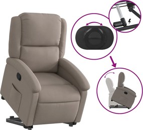 Zvedací polohovací křeslo taupe textil 3204172