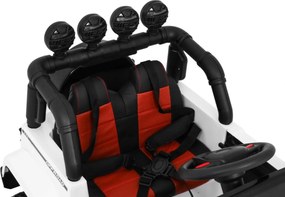 Ramiz Dětské terénní auto Full Time 4WD bílé na dálkové ovládání + pohon 4x4 + LED audio + úložný prostor