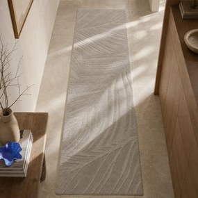 Světle šedý vlněný koberec běhoun 60x230 cm Lino Leaf – Flair Rugs