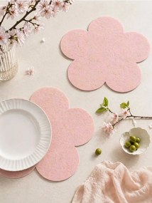 Sinsay - Prostírání na stůl ve tvaru květiny sada 2 ks - pastelová růžová