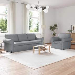 Set pohovek 2 ks Světle šedá textil 3407574