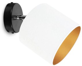 Stropní svítidlo MEDIOLAN, 1x bílé/zlaté textilní stínítko, (výběr ze 2 barev konstrukce - možnost polohování)