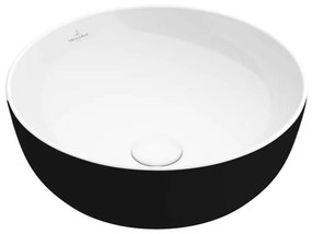 Villeroy & Boch Artis - Umyvadlo na desku, průměr 43 cm, Coal Black 417943BCT8