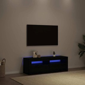 TV stolek s LED černý dub 120 x 35 x 40 cm kompozitní dřevo