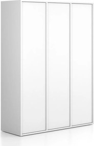 Kancelářská skříň FRAME, 3x dveře, 1299 x 450 x 1735 mm, PUSH-lock, bílá