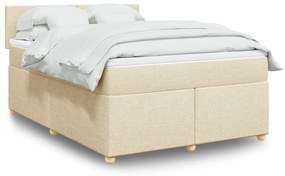 Box spring postel s matrací krémová 140x200 cm textil 3289001
