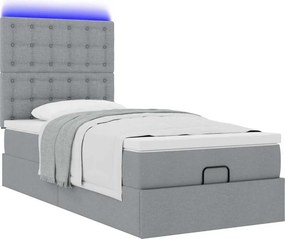 Osmanský rám postele s matrací světle šedá 90x190cm textil 3314134