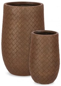 BIZZOTTO Set 2 květináčů RHOMBUS hnědý