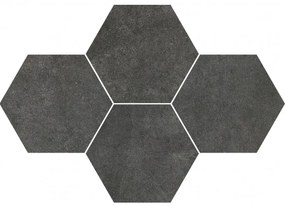 Stargres Dlažba Qubus Antracite Mosaic Hexagon 40,8x28,3 - 152175