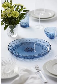 Lyngby Glas Skleněný okrouhlý tác Sorrento 30 cm Blue