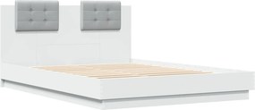 Rám postele s čelem bílý 150 x 200 cm kompozitní dřevo 3209912
