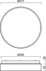 OS IRI72790 IRIDA 3 stropní/nástěnné plastové svítidlo bílá IP65 3000/4000 K 19W LED HF - OSMONT