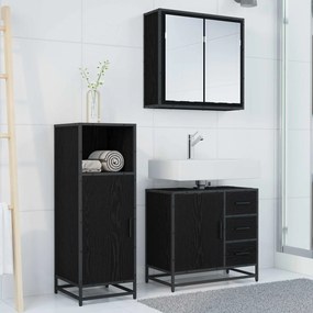 Sada koupelnového nábytku 3 ks Černý dub 65 x 33 x 60 cm 3402395