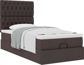 Osmanský postel s matrací tmavě šedá 90x200 cm textil 3313212