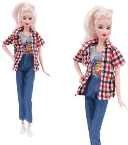 Šatičky pro panenku Barbie - kalhoty + triko (30 cm) Barva: L135