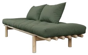 sofa PACE by Karup - 75*200 cm natural (přírodní) + futon olive green 756