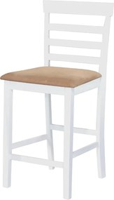 Bílý dřevěný barový stůl a 4 barové židle