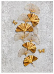 MIRO 51969.802 mycí kobereček Motýli protiskluz šedá / zlatý velikost 160x220 cm | krásné koberce cz