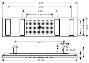 Axor Shower Heaven 1200/300 4jet - hlavová sprcha stropní, 10637000