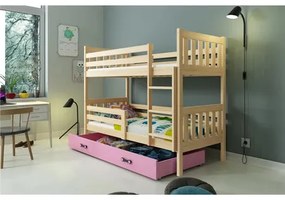 Dětská patrová postel CARINO 190x80 cm Ružové Bílá
